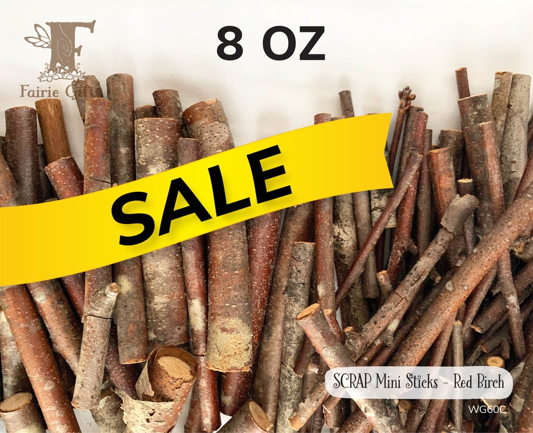 SCRAP Mini Wood Sticks 8 Oz, Red Birch Branches, Seconds Wooden Twigs ...