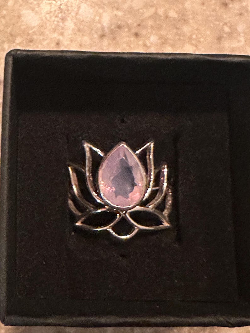 Faceted Lavender Moon Quartz Lotus Ring - Etsy