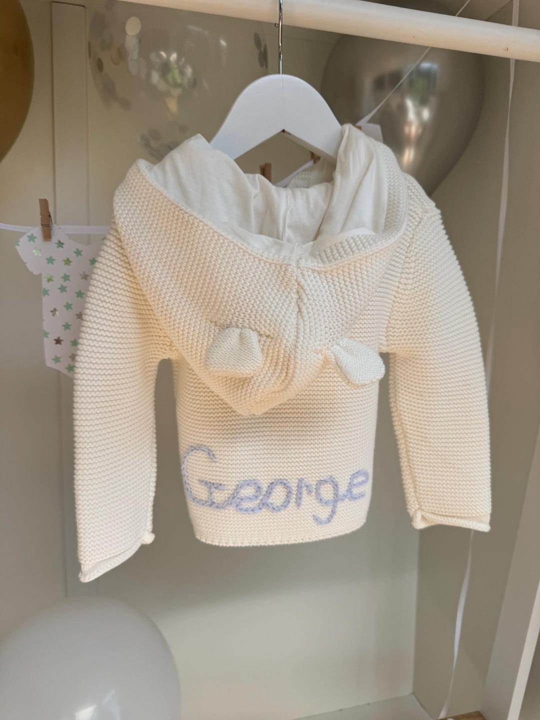 Embroidered Baby Cardigan With Hood - Etsy UK