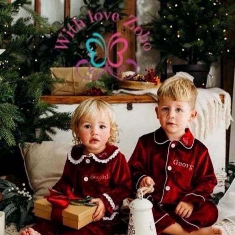 Velour Christmas Pyjama - Etsy UK