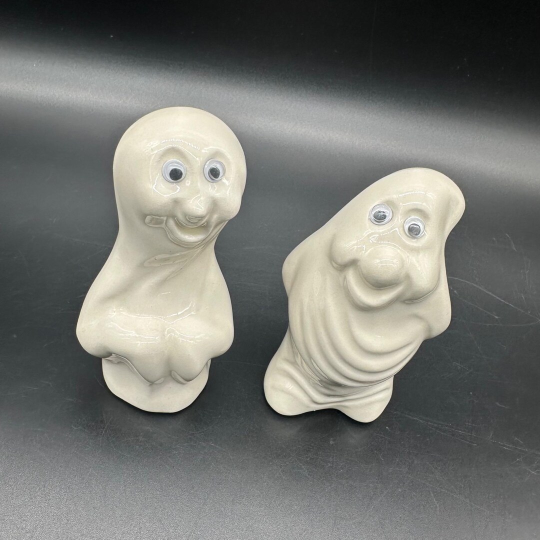 Vintage Googly Eyed Ghost Figurines Halloween Kitschy Hobbyist 1980 ...