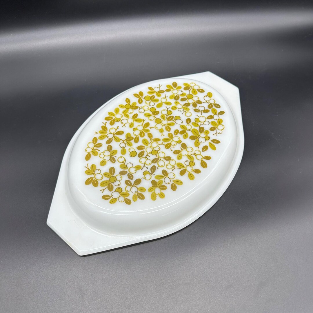 Vintage Pyrex Verde Olive Green Oval Casserole Dish Lid Only 945C USA ...