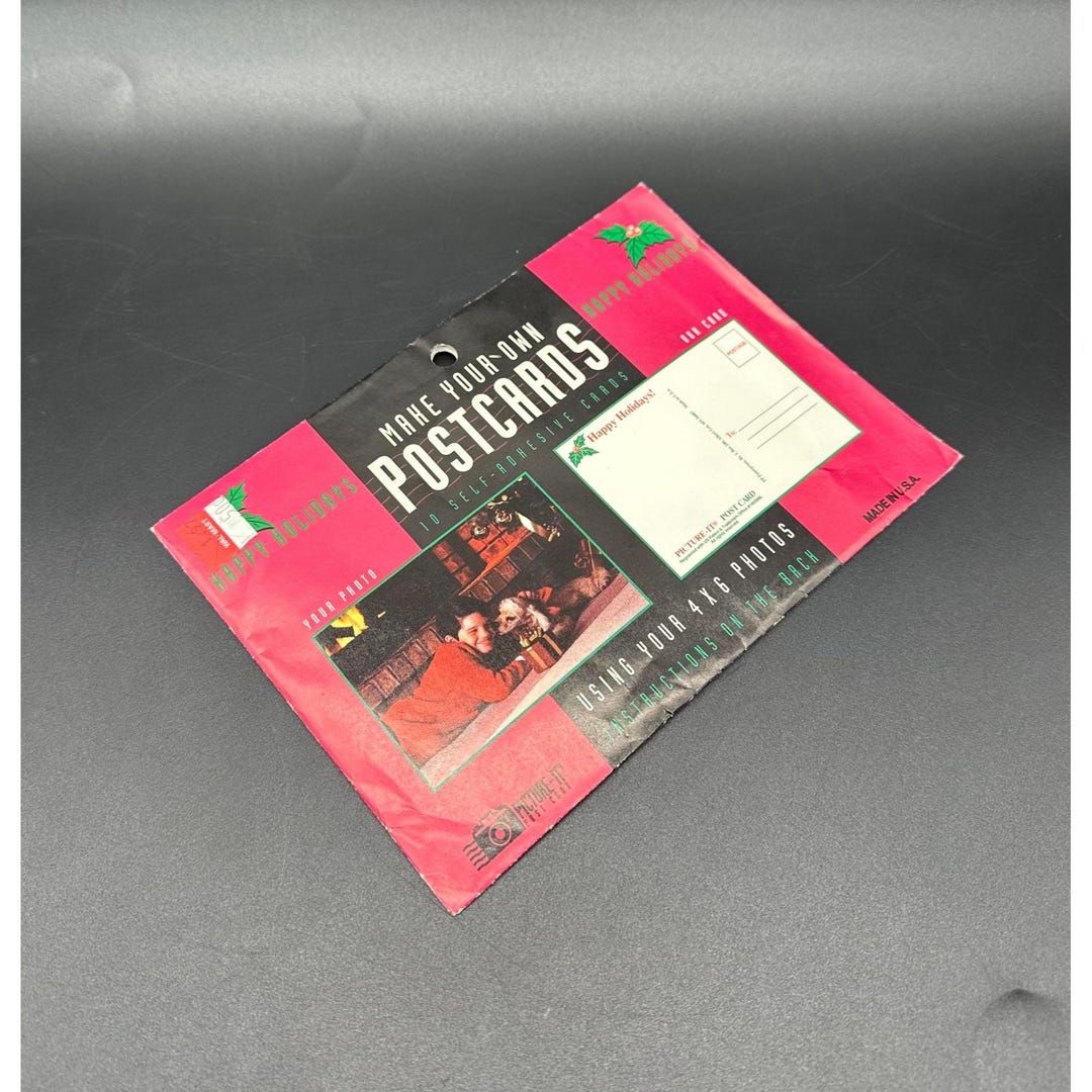 Vintage 1990s Make Your Own Postcards Adhesive Photo Cards Christmas ...