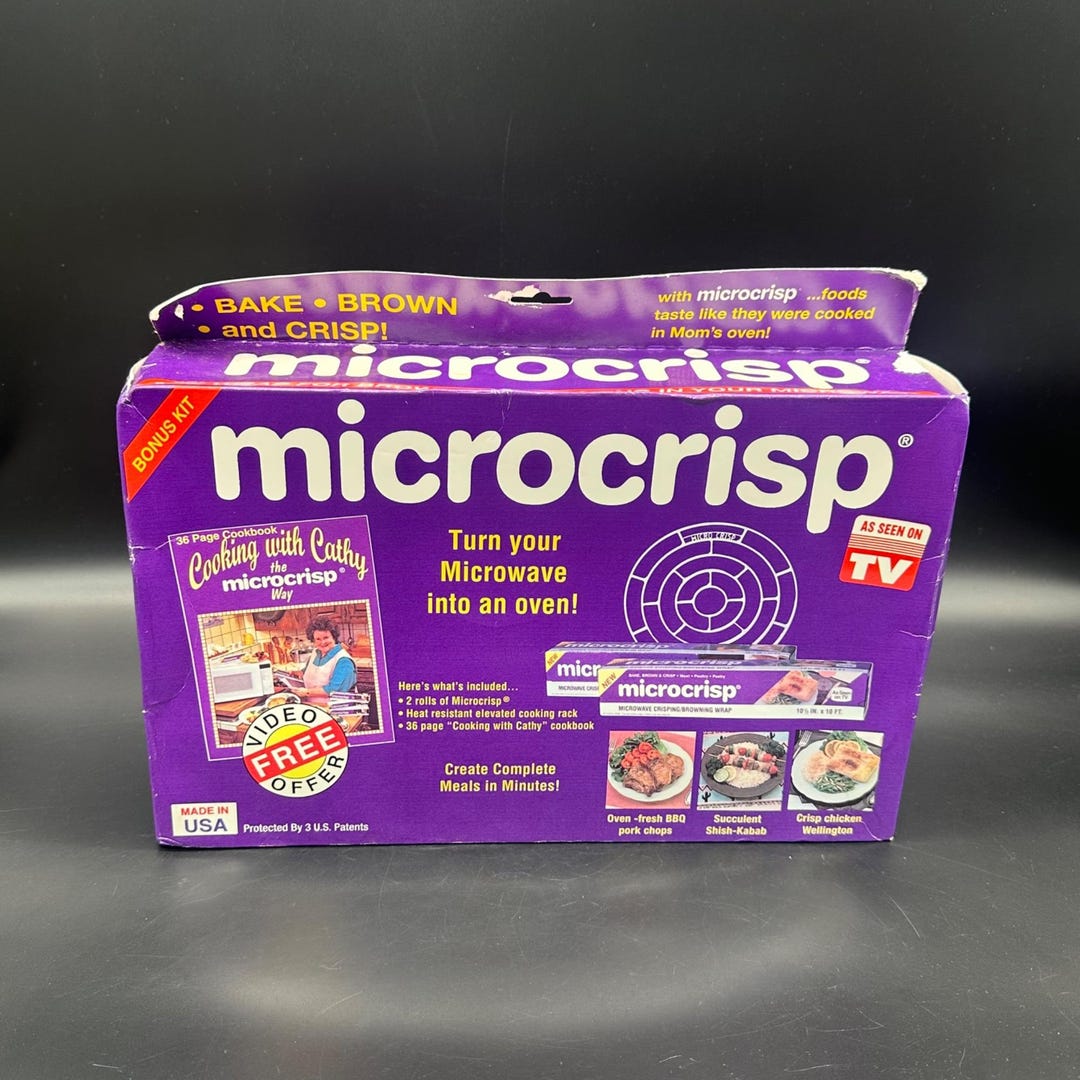 Microcrisp Microwave Crisping Wrap Kit as Seen on TV 1993 Vintage Made ...