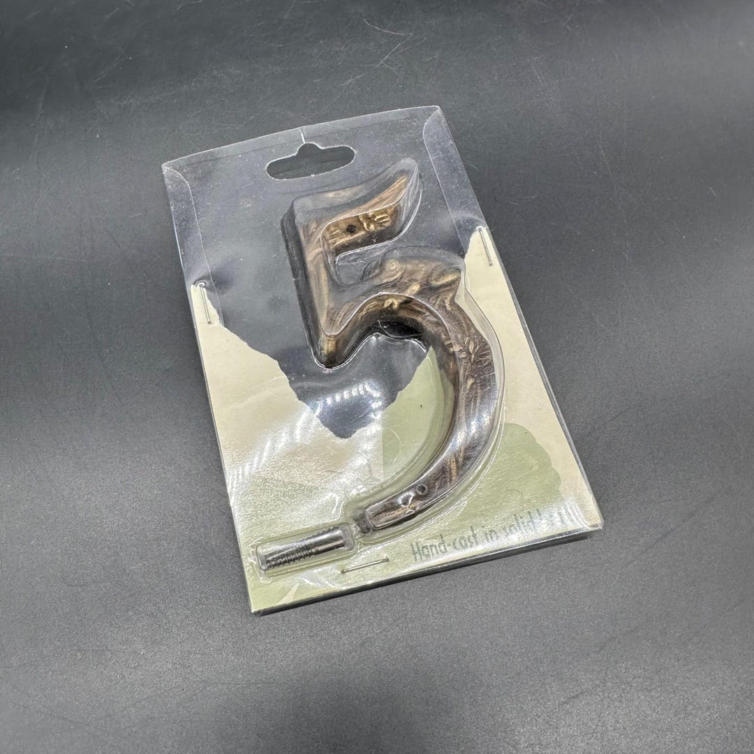 Vintage House Number 5 Solid Brass Frog Whimsical Cottagecore Kitschy ...
