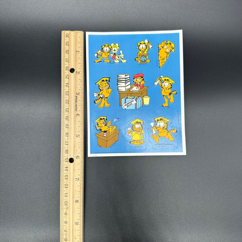 Vintage Garfield the Cat Sticker Sheets Odie Graduation 1970s Lot of ...