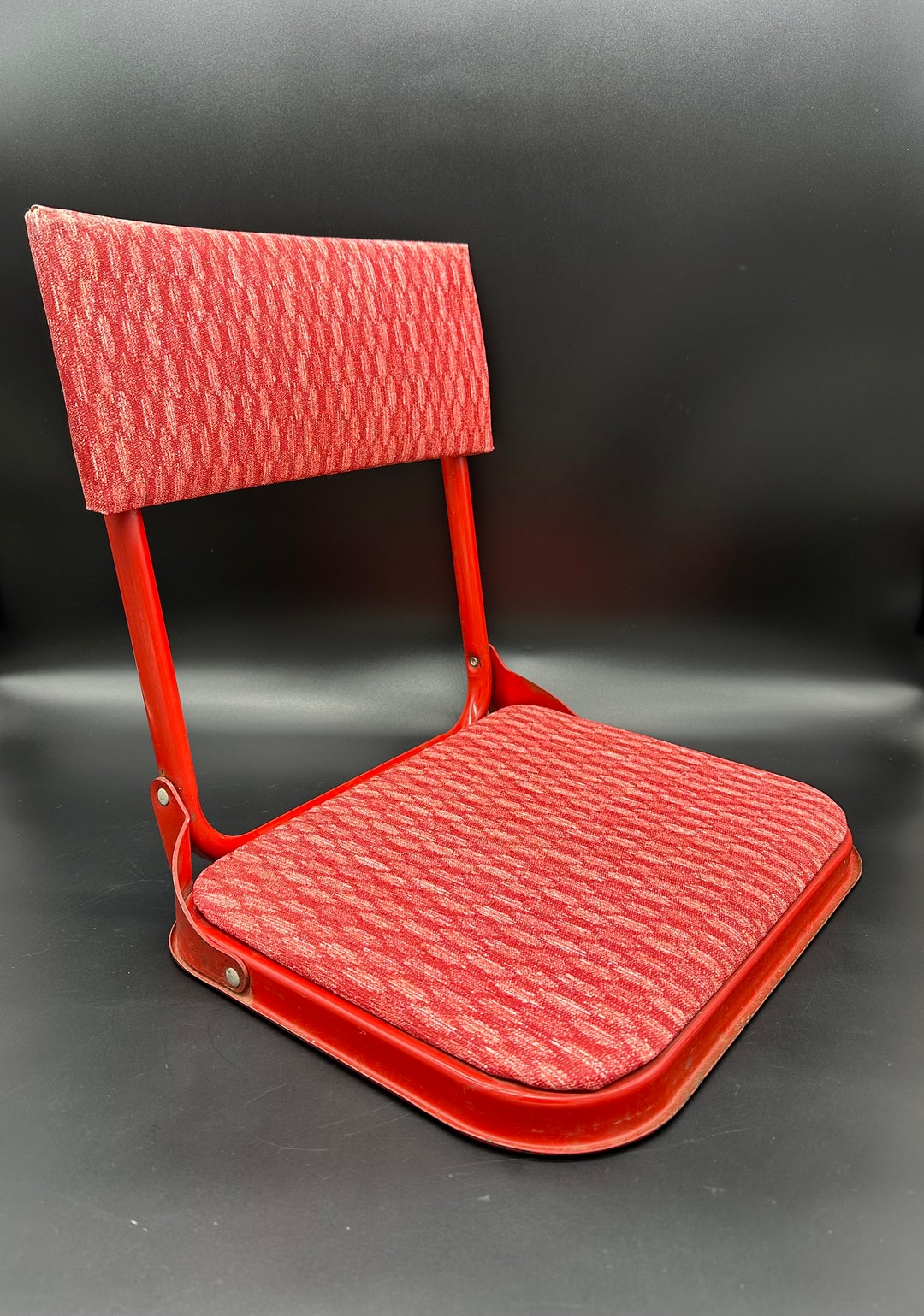 Vintage Stadium Bleacher Seat Boat Chair Red Mid Century - Etsy