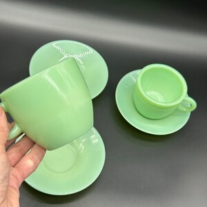 Jadeite Cups and Saucer Plates Green Coffee Mugs Restaurant Ware - Etsy