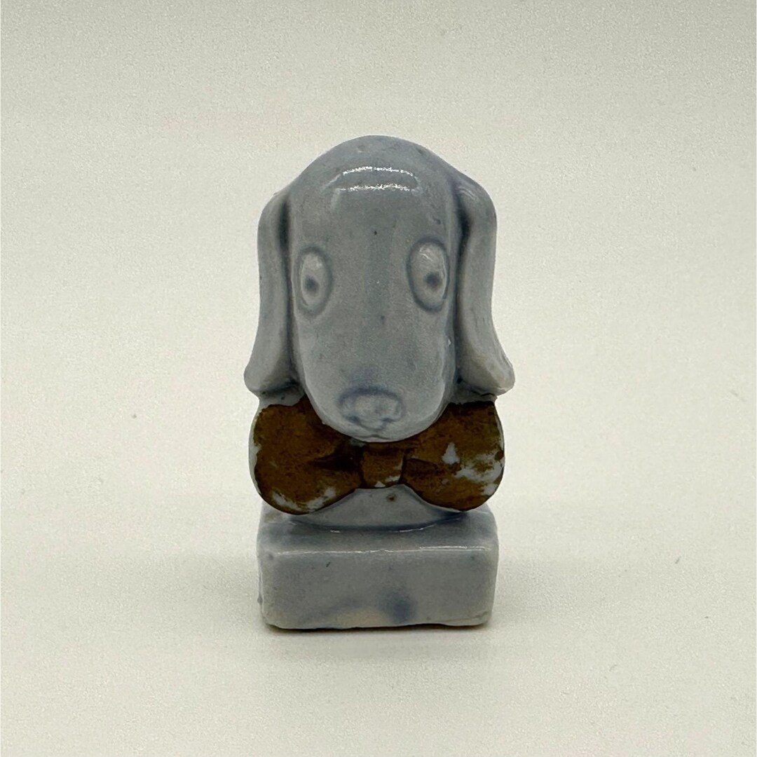 Vintage Dog Figurine Derpy Tie Japan Blue Gold Anthropomorphic ...