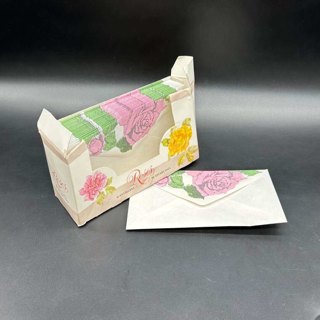 Vintage Envelopes Pink Rose Flowers Stuart Hall 1980s Floral ...