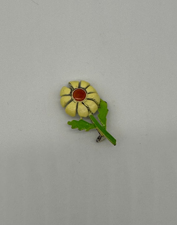 Vintage flower pin & - Gem