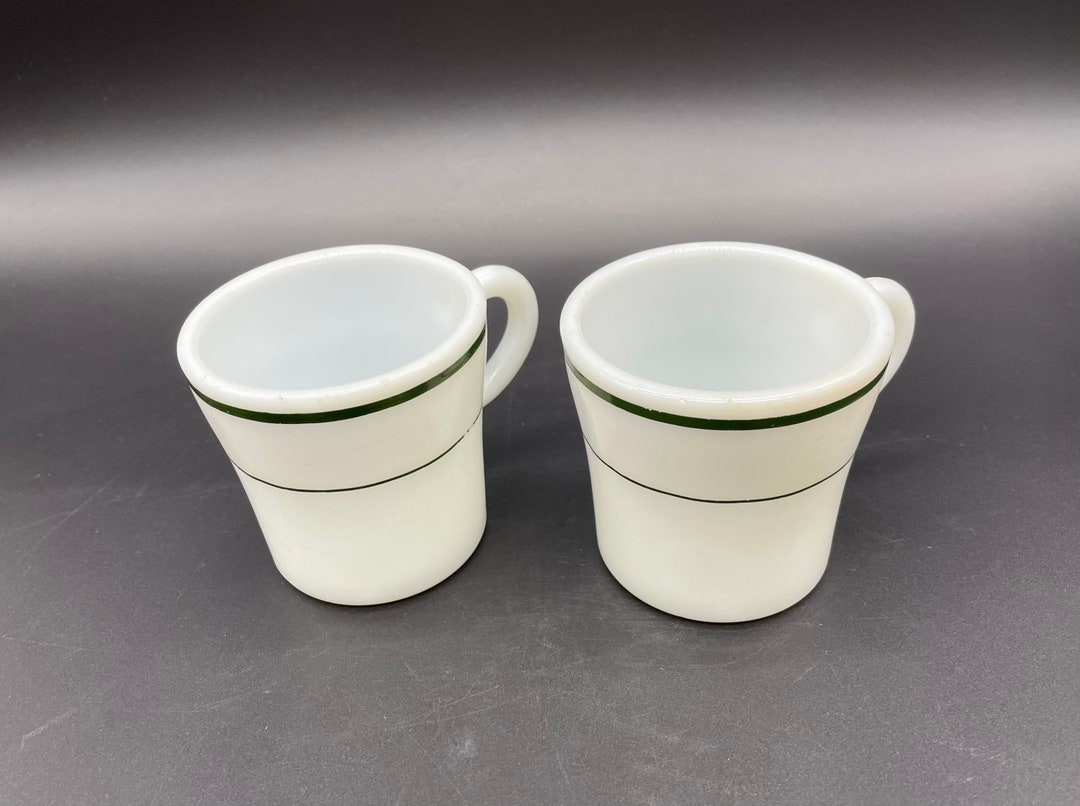 Vintage Coffee Mugs Cups Corning Ware White Milk Glass Glass Blower ...