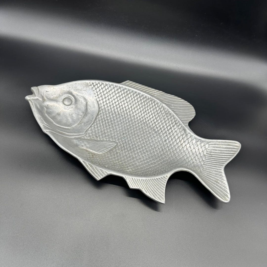 Vintage Aluminum Serving Tray Fish 1978 Vandor Imports Decorative Retro ...
