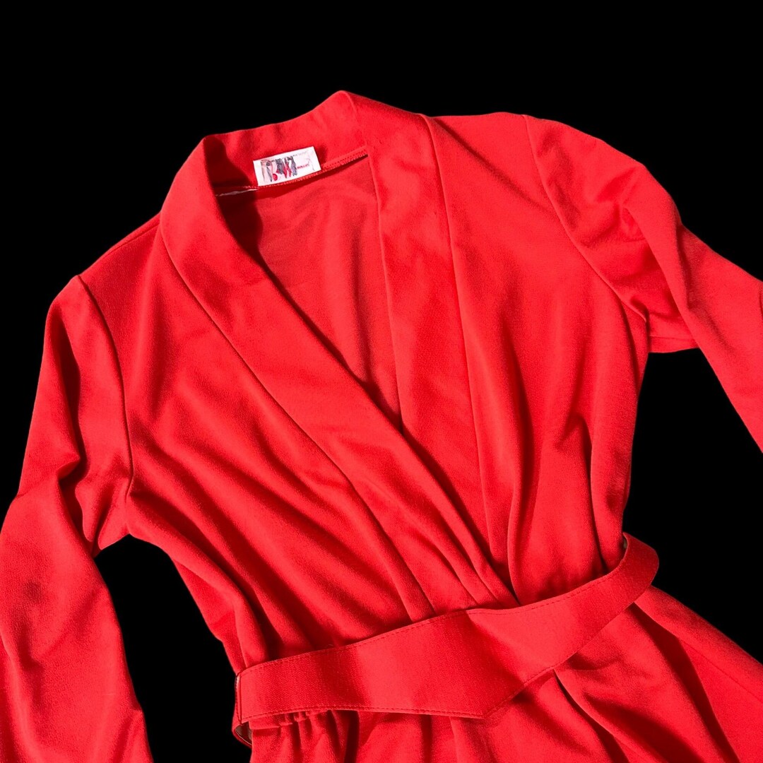 Vintage Red Dress 1980s R and K Originals Belted Business Christmas ...