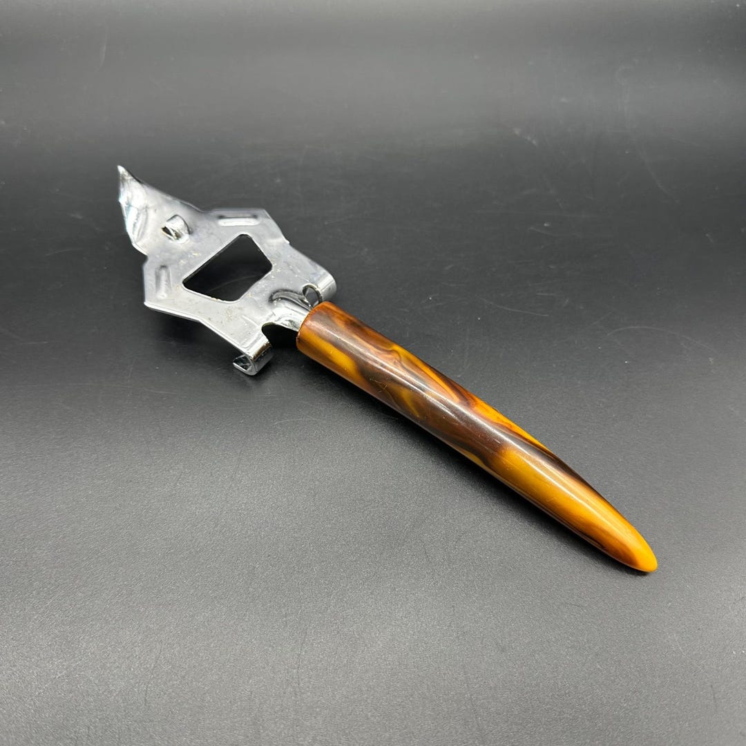 Vintage Can Tapper Bottle Jar Opener Lid Lift Marbled Butterscotch ...