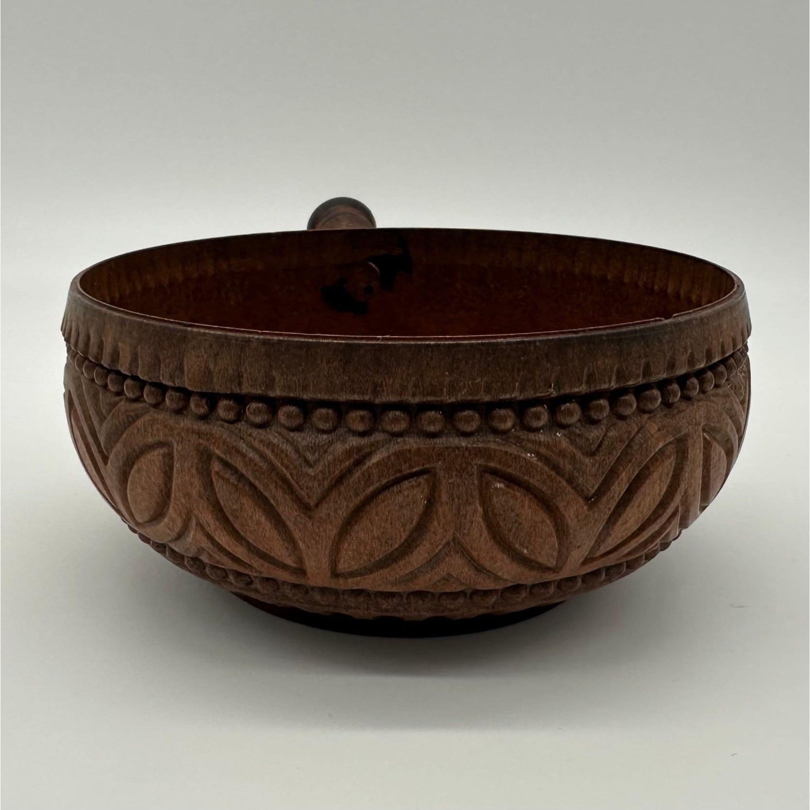 Vintage Soup Bowl Handle Rustic Carved Wood Look Plastic Scoop West ...