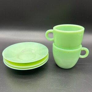 Jadeite Cups and Saucer Plates Green Coffee Mugs Restaurant Ware - Etsy