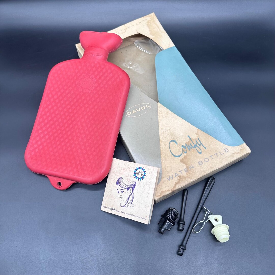 Vintage Davol Comfy Combination Water Bottle Syringe Douche Enema Red ...