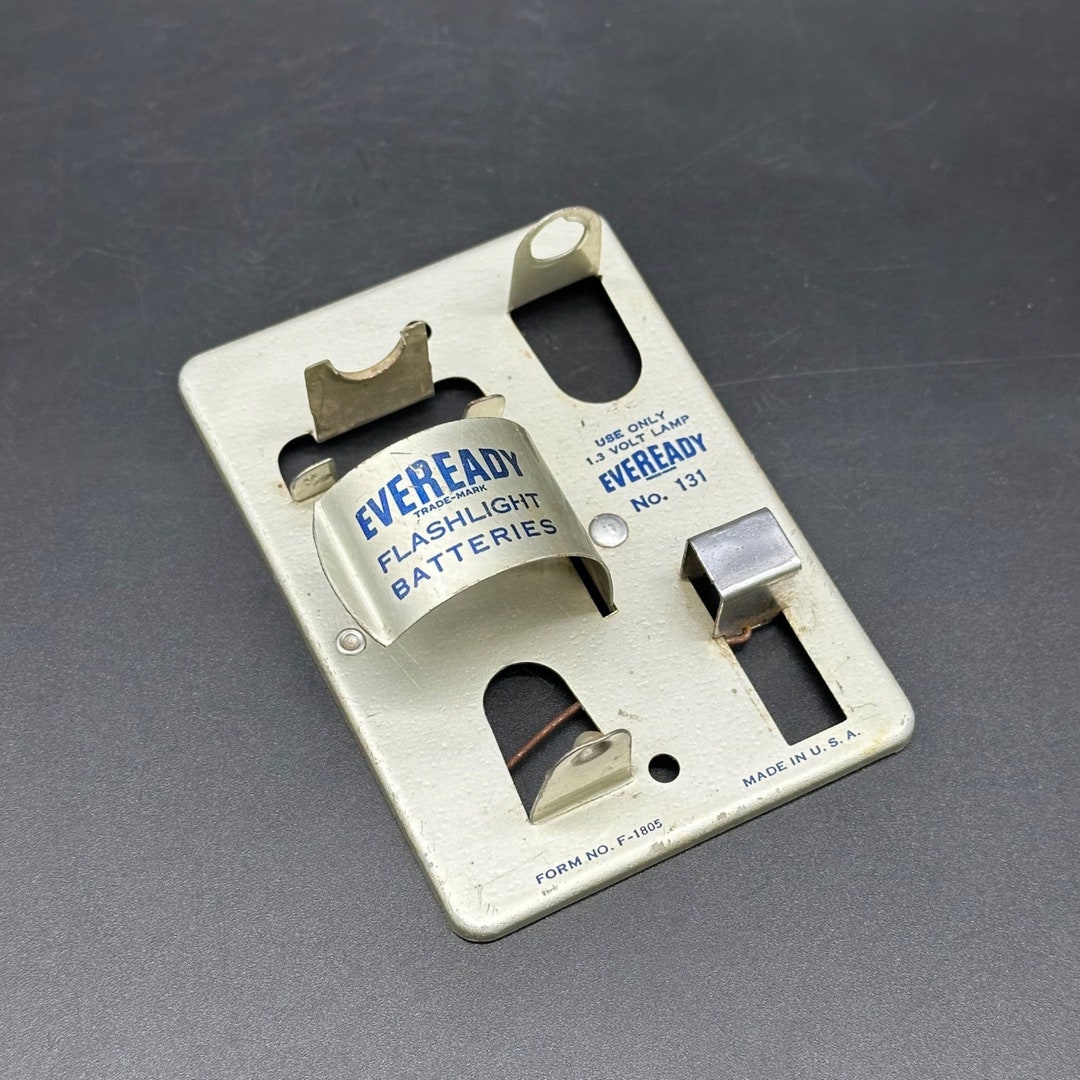 Vintage Eveready Battery Bulb Tester USA Aluminum Not Working Gray Blue ...