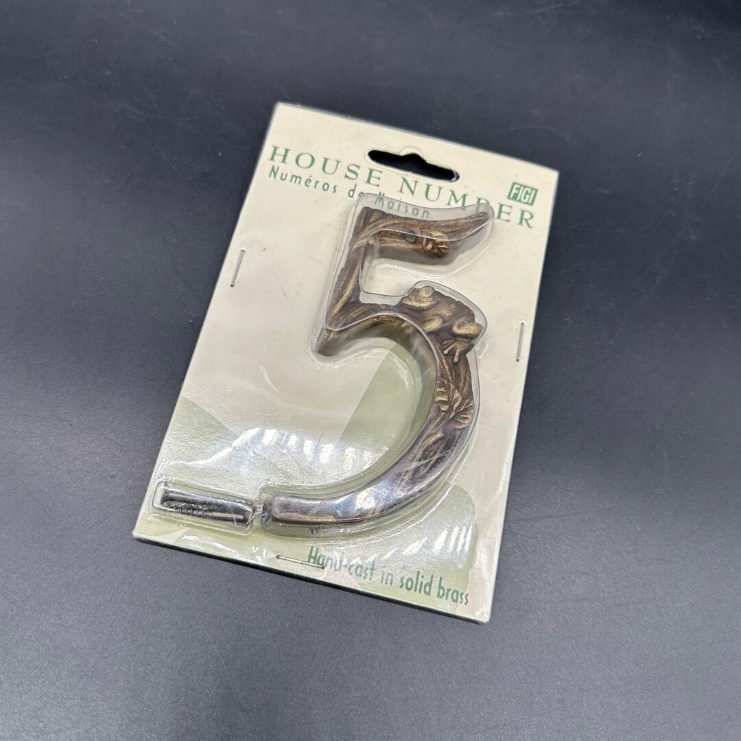 Vintage House Number 5 Solid Brass Frog Whimsical Cottagecore Kitschy ...