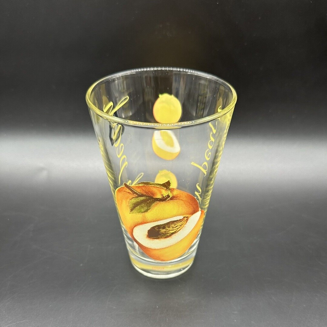 Cerve Italy Pint Glass Peach Print Highball Iced Tea Drink Tumbler ...