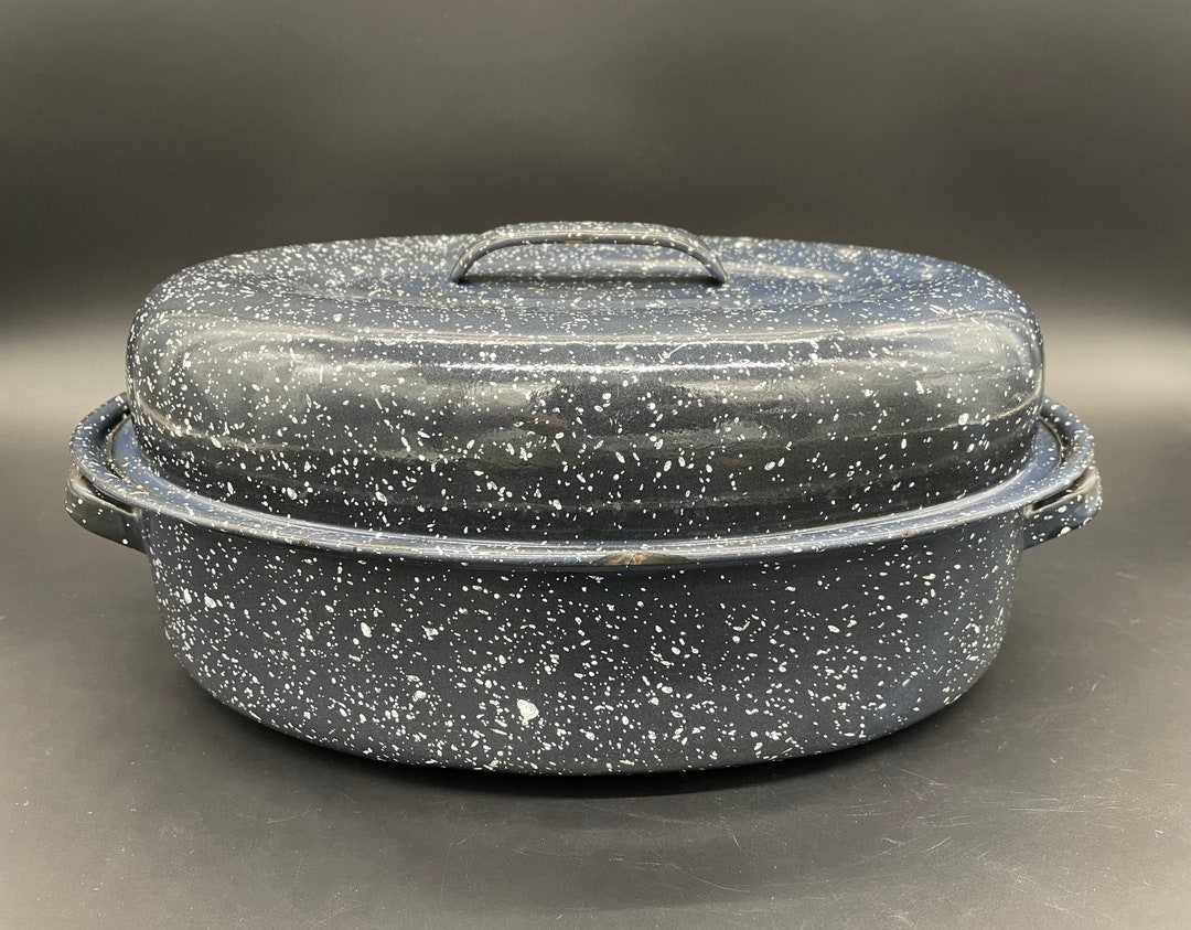 Vintage Graniteware Pan Roasting Speckled 12 - Etsy