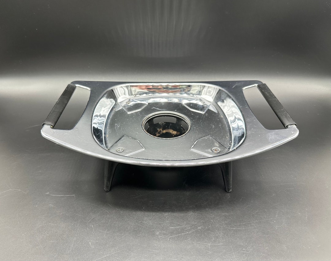 Vintage Warming Cradle Trivet Serving Tray Atomic Casserole Candle ...