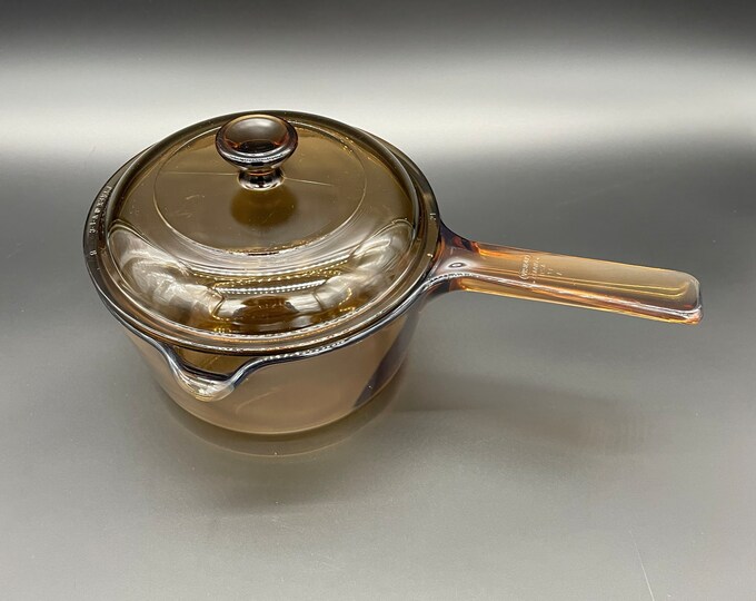 Corning Vision Pot With Lid Amber Glass 1 Liter Pyrex - Etsy