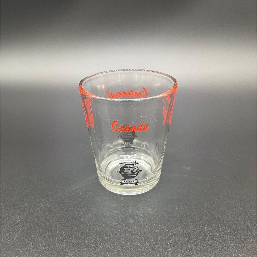 Vintage 1867 1967 Centennial Canada Jigger Shot Glass Red Canadian ...