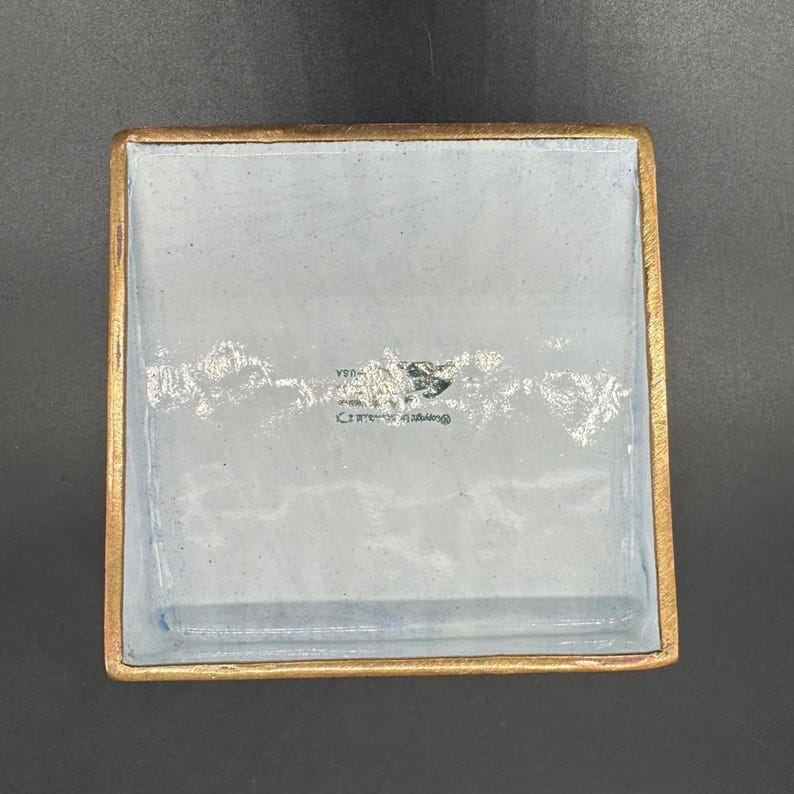 Enamel Metal Note Holder Picture Frame Cottage Desk Accessory Butterfly ...