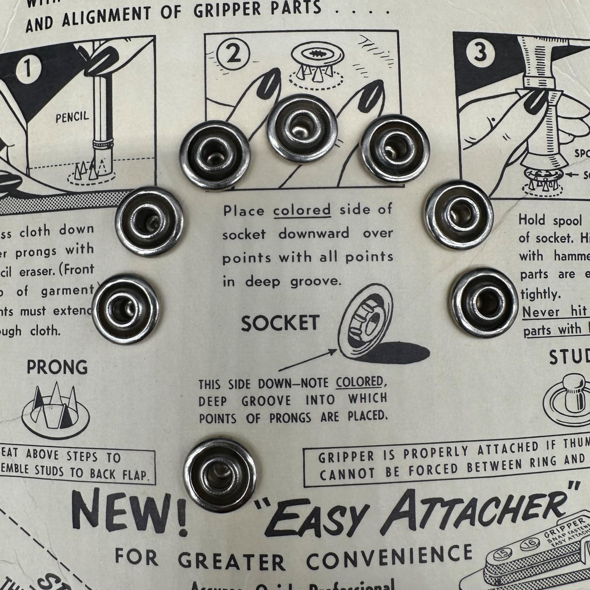 Vintage Sewing Scovill Gripper Snap Fasteners Size 16 Kitschy Decor Red ...