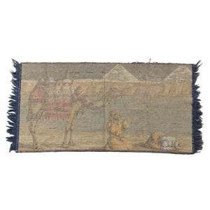 Vintage Camel Pyramids Wall Tapestry Rug Fringe Mid Century Decor Egypt ...