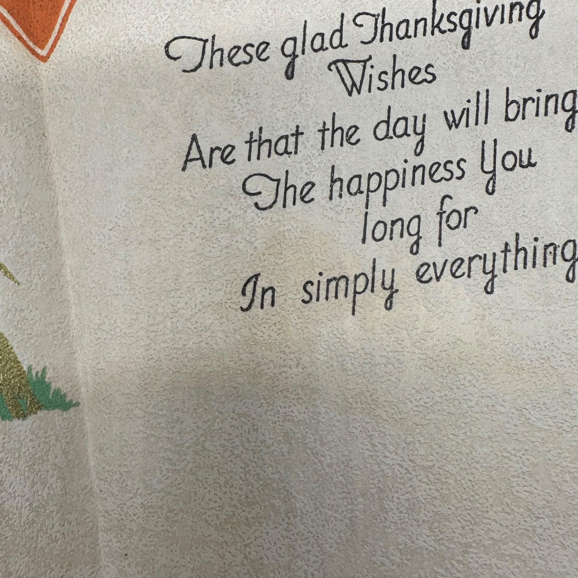 Vintage 1920s Thanksgiving Card Turkey Pumpkins Art Deco USA Antique ...