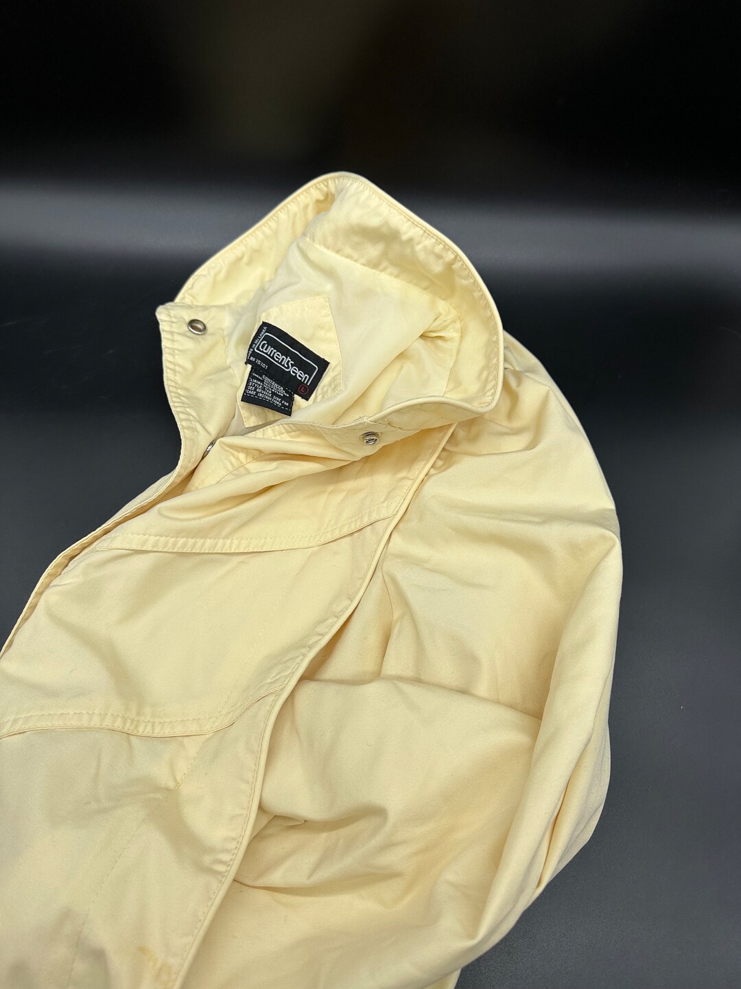 Vintage Yellow Jacket Large Current Seen 1980s Snaps Pockets Preppy - Etsy
