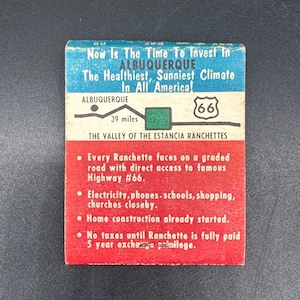 Vintage Albuquerque NM Real Estate Advertising Matchbook Estancia ...