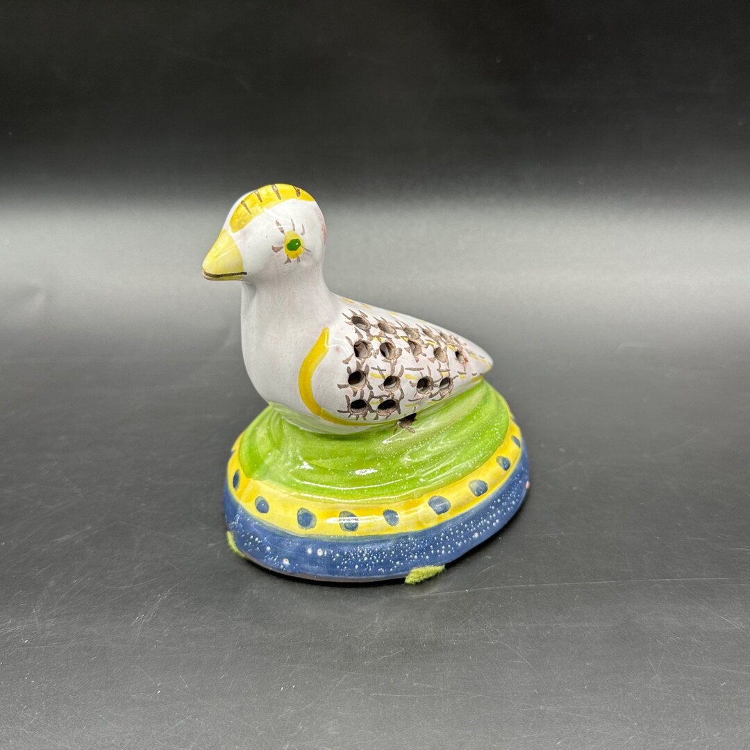 Redware Bird Pottery Figurine Folk Art Made in Portugal Holes Flower ...