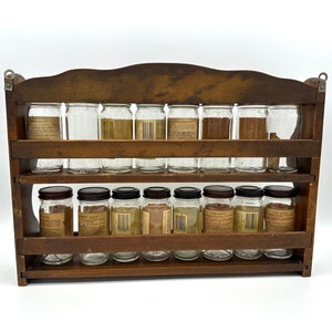 Vintage Spice Rack Storage Wood With 16 Glass Jars Hanging Spice Island 1980s - Etsy