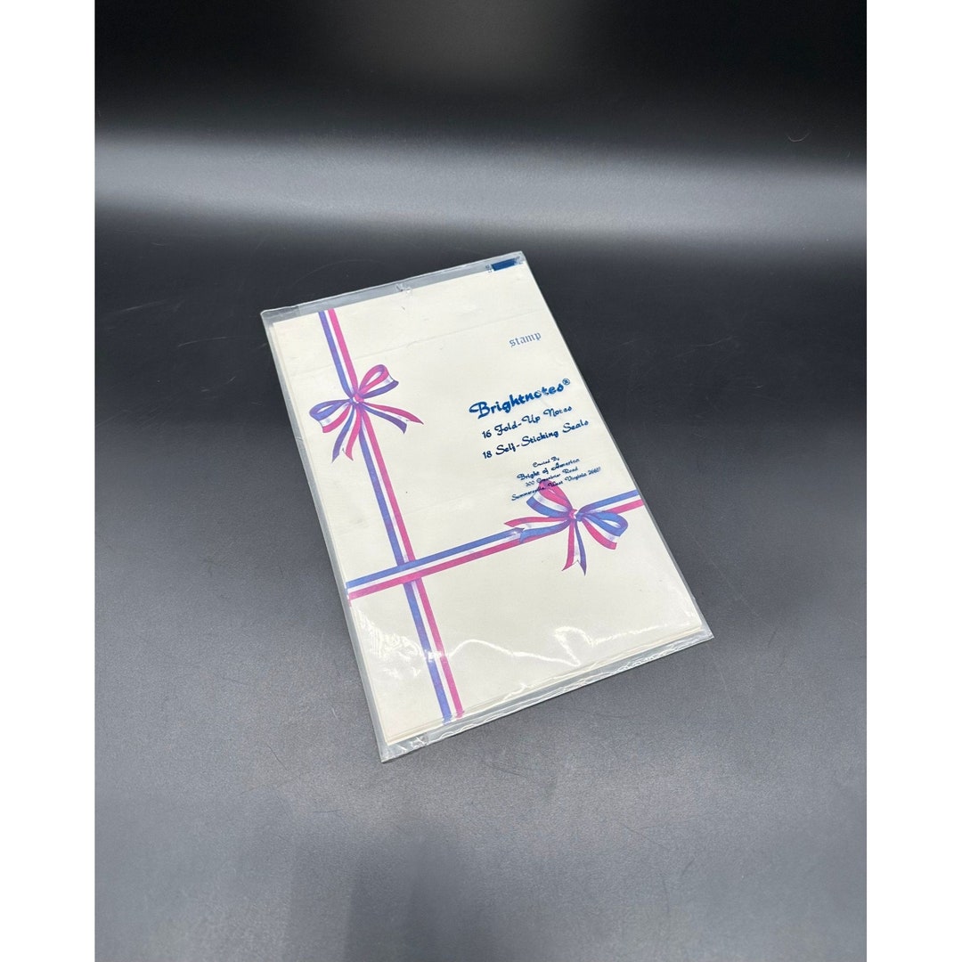 Vintage Cards Stationery Fold up Notes Brightnotes USA Greeting Notepad ...