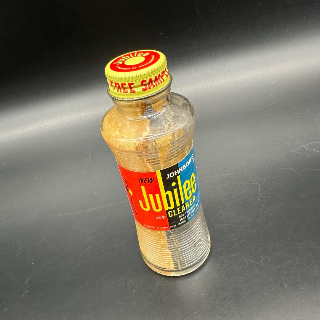 Vintage Johnsons Jubilee Cleaner Bottle 1960s Free Sample Retro ...