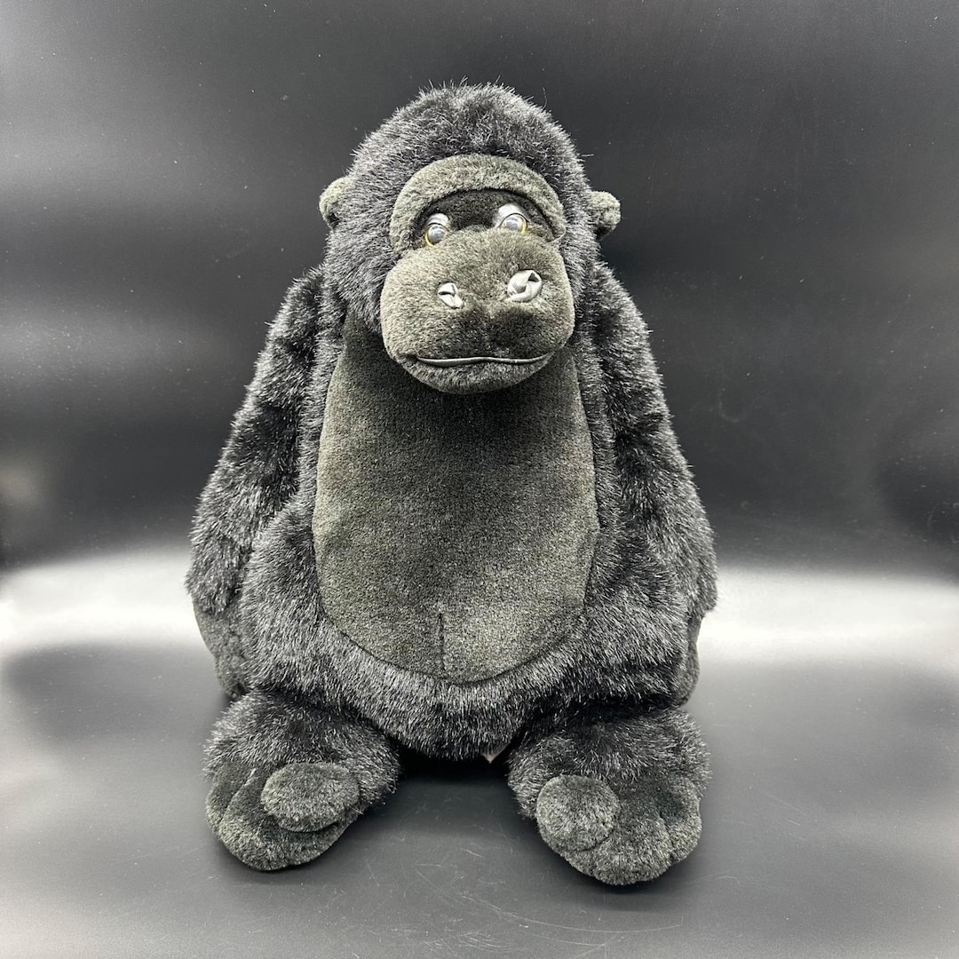 Vintage Plush Gorilla Toy Stuffed Animal 1999 Kids of America Black ...