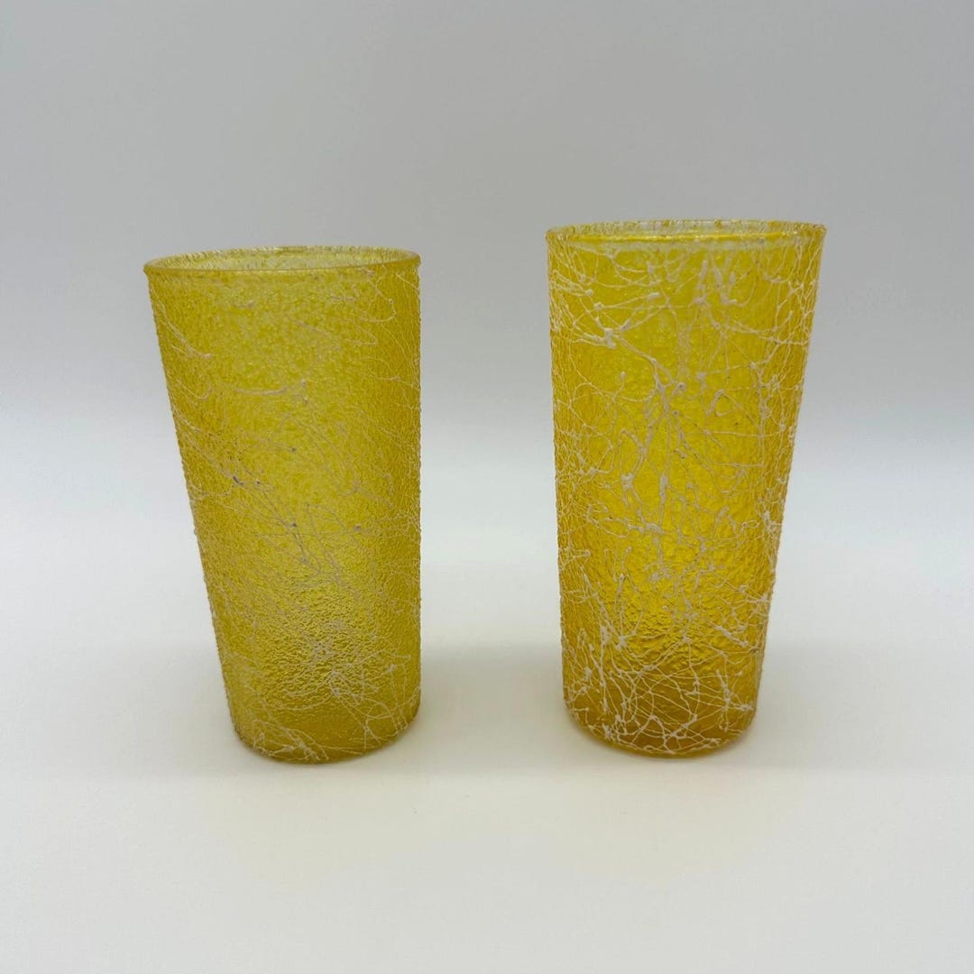 Vintage Tumblers Spaghetti String Glasses Mid Century Modern Set of 2 ...