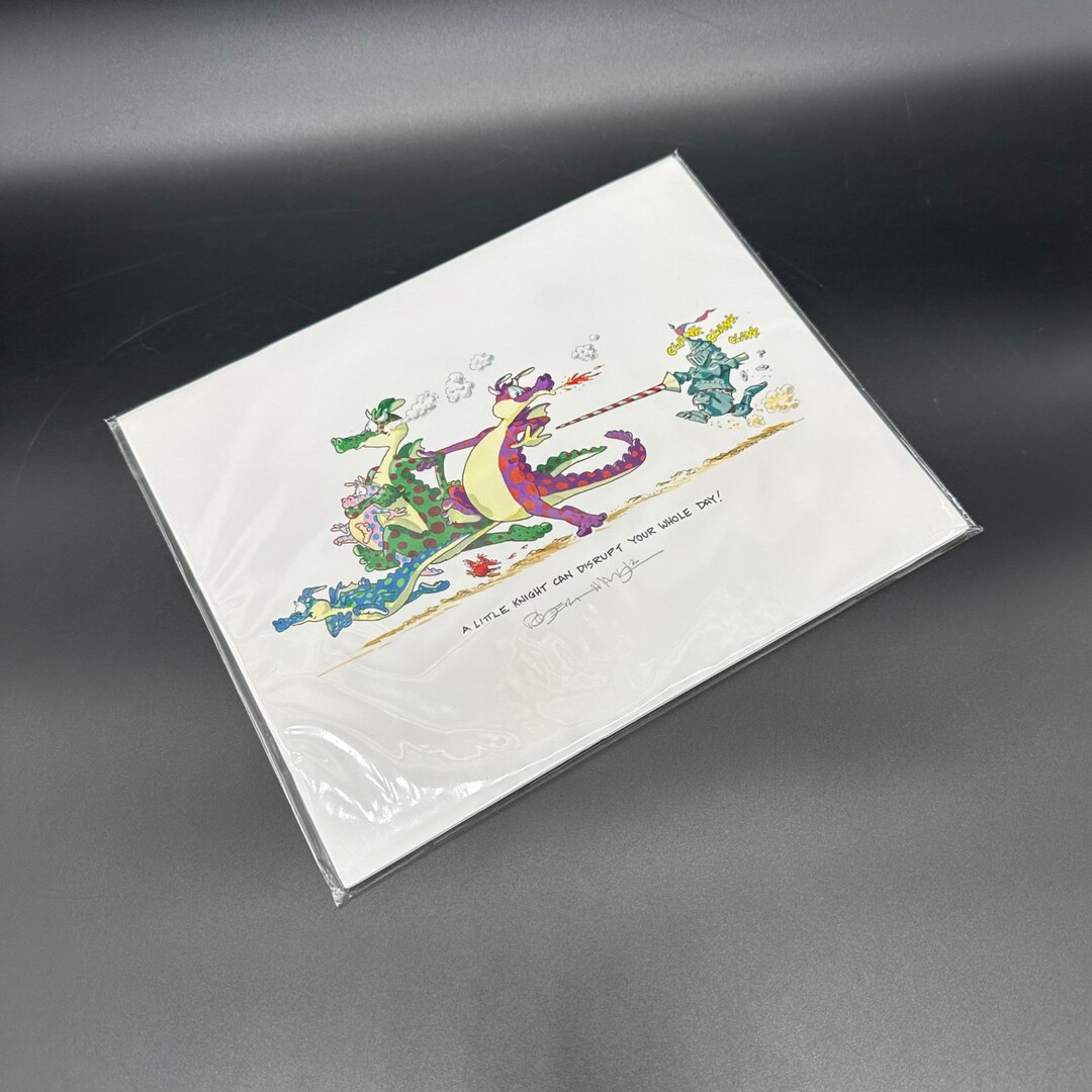 Robert Marble Signed Print Dragon Cartoon Art Kitschy Wall Decor A ...