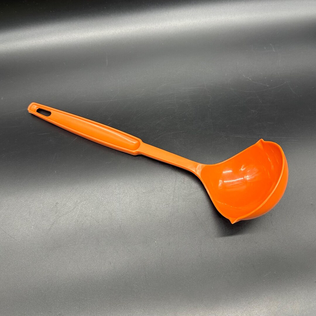 Vintage Ekco Orange Plastic Soup Ladle Spoon Retro 1970s Kitchen ...