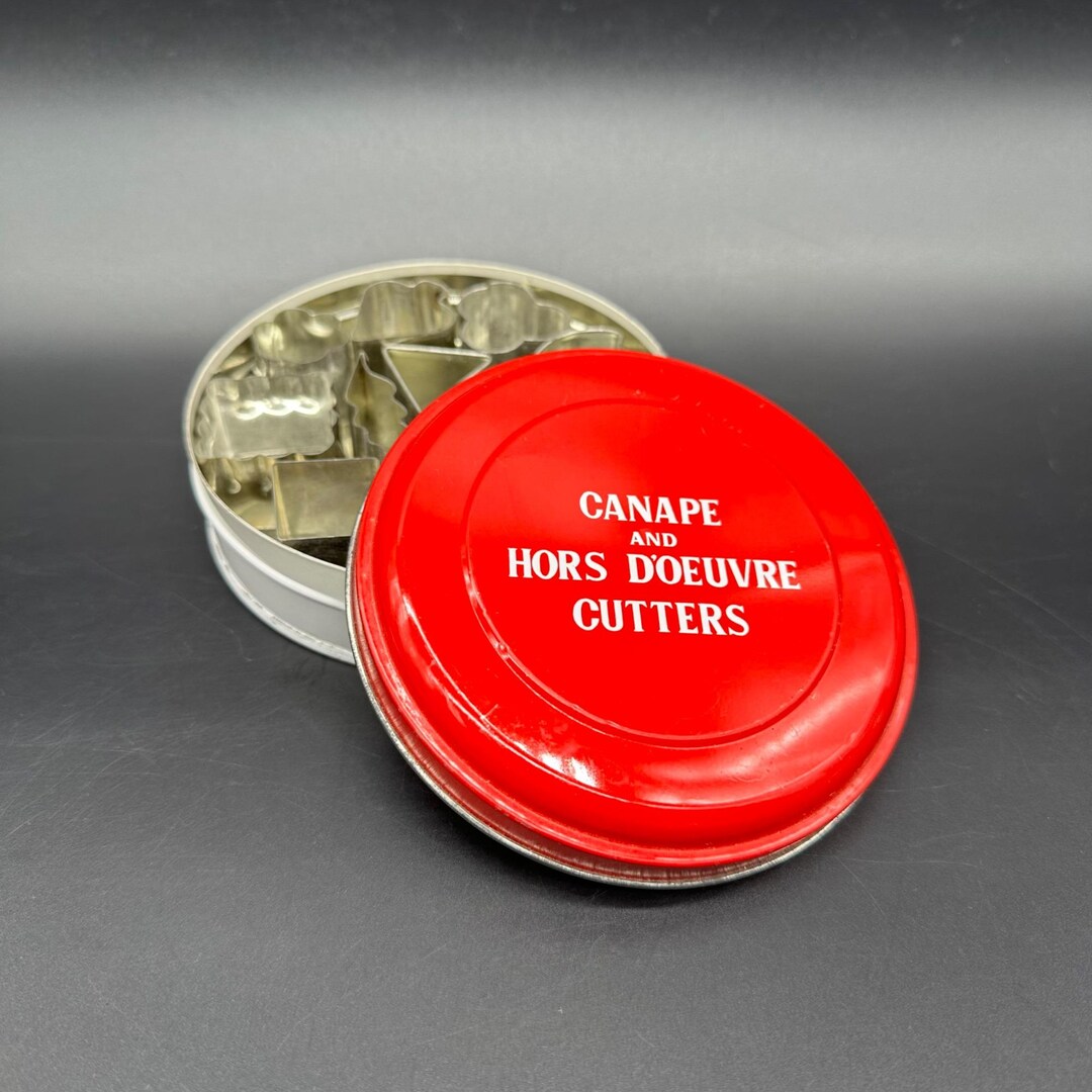 Vintage Canape Hors Doeuvre Cutters 1970s Red Tin Box Japan Mini Retro ...