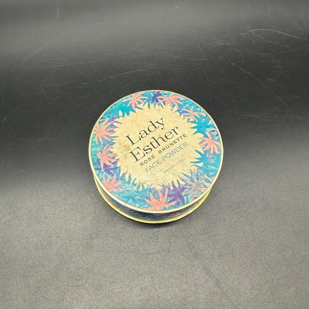 Vintage Lady Esther Rose Brunette Face Powder Box 1960s Empty Display ...