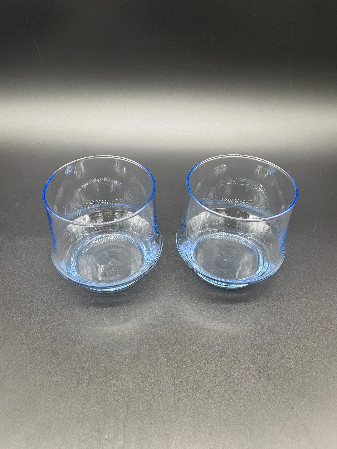 Libbey Rocks Glasses Vintage Impromptu Azure Blue Whiskey Lowball ...