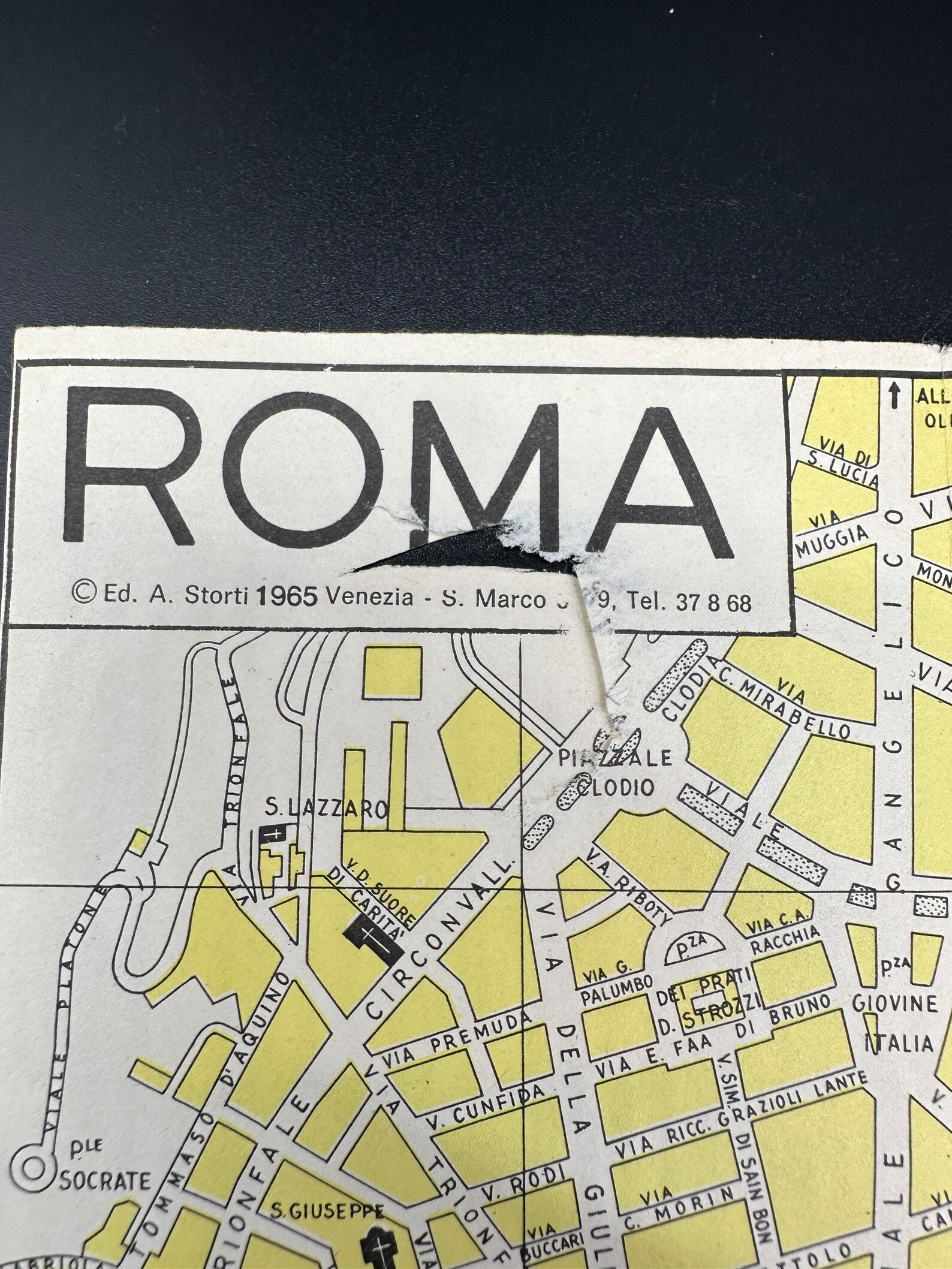 Vintage Rome City Map Italy Roadmap Streets Roma 1965 - Etsy