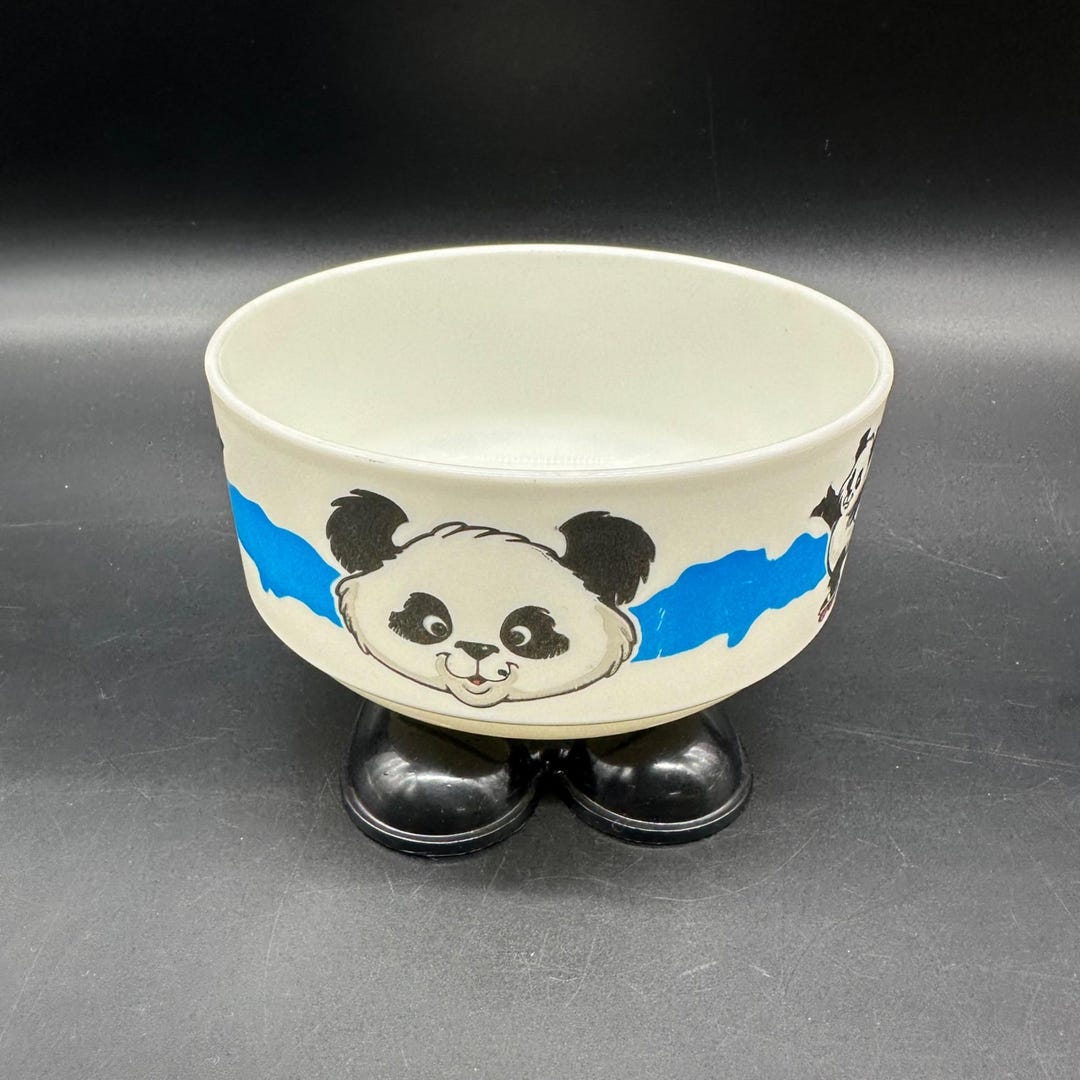 Vintage Panda Cereal Bowl Feet Childs Animal Plastic 1980s Kids ...
