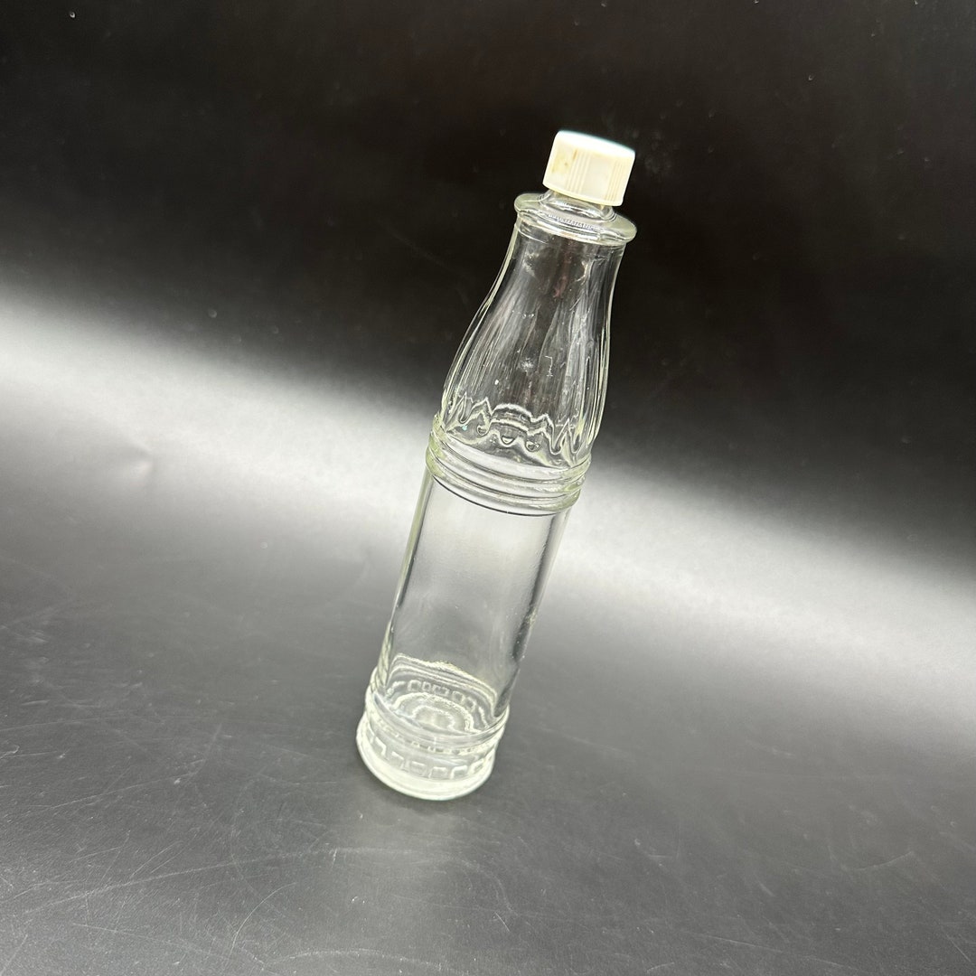 Vintage Bottle Glass Cologne Plastic Lid Clear Decorative Bathroom ...