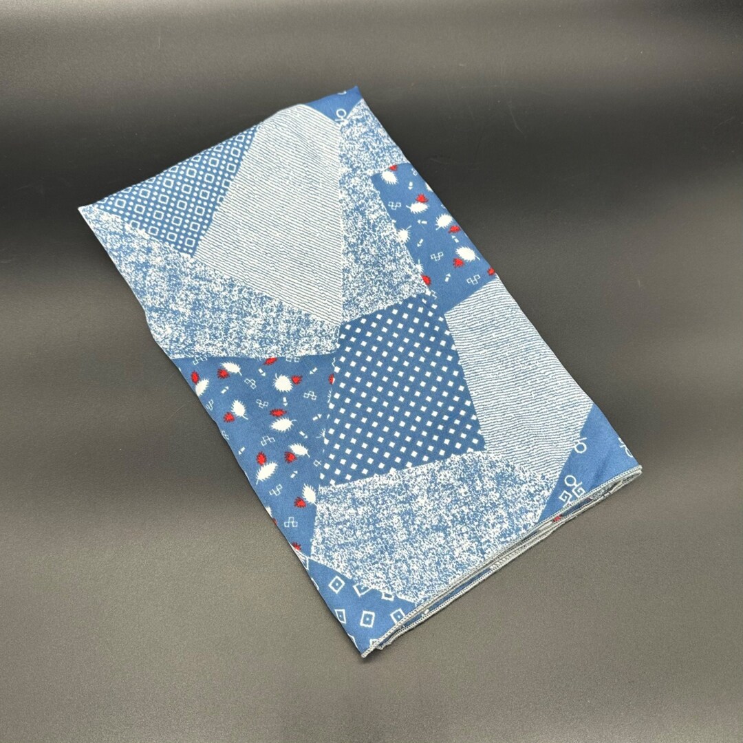 Vintage Handkerchief Scarf 1950s USA Blue Denim Patchwork Look ...